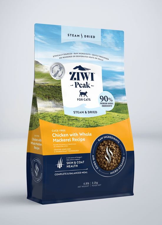 Steam & Dried Cage-free Chicken with Whole Mackerel Recipe for cats | ZIWI US